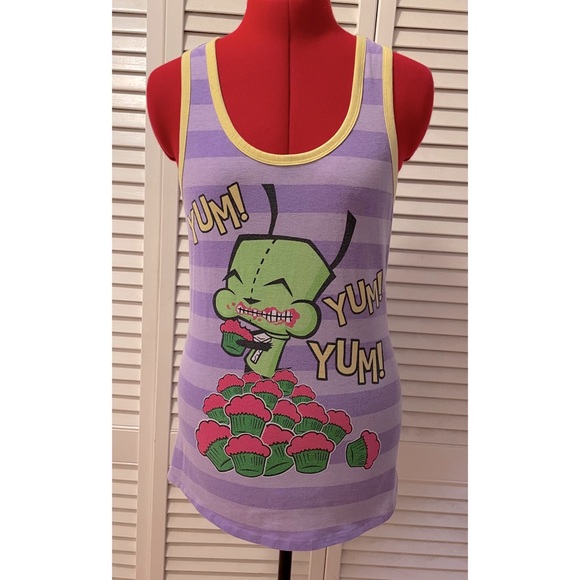 Hot Topic | Tops | Invader Zim Gir As Dog With Yum Yum Cupcakes Striped ...